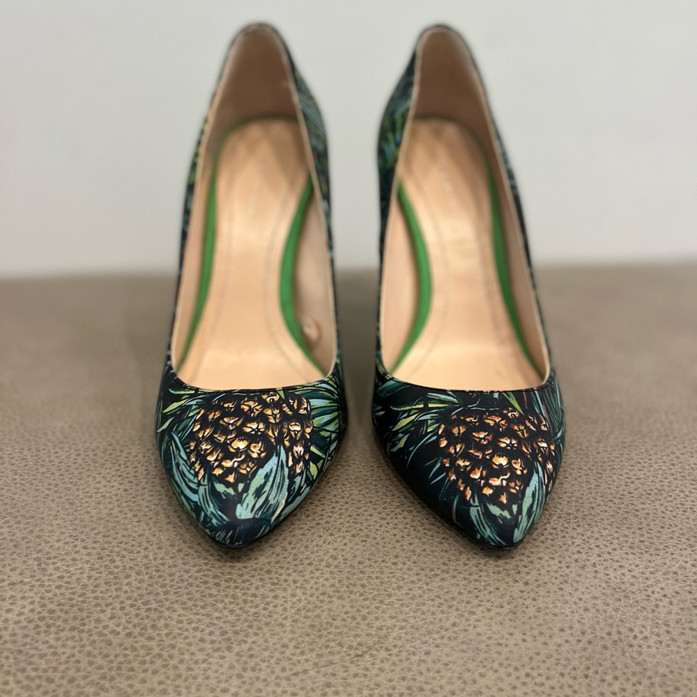 Zara Floral Pointy Floral Fabric High Heels - Gem